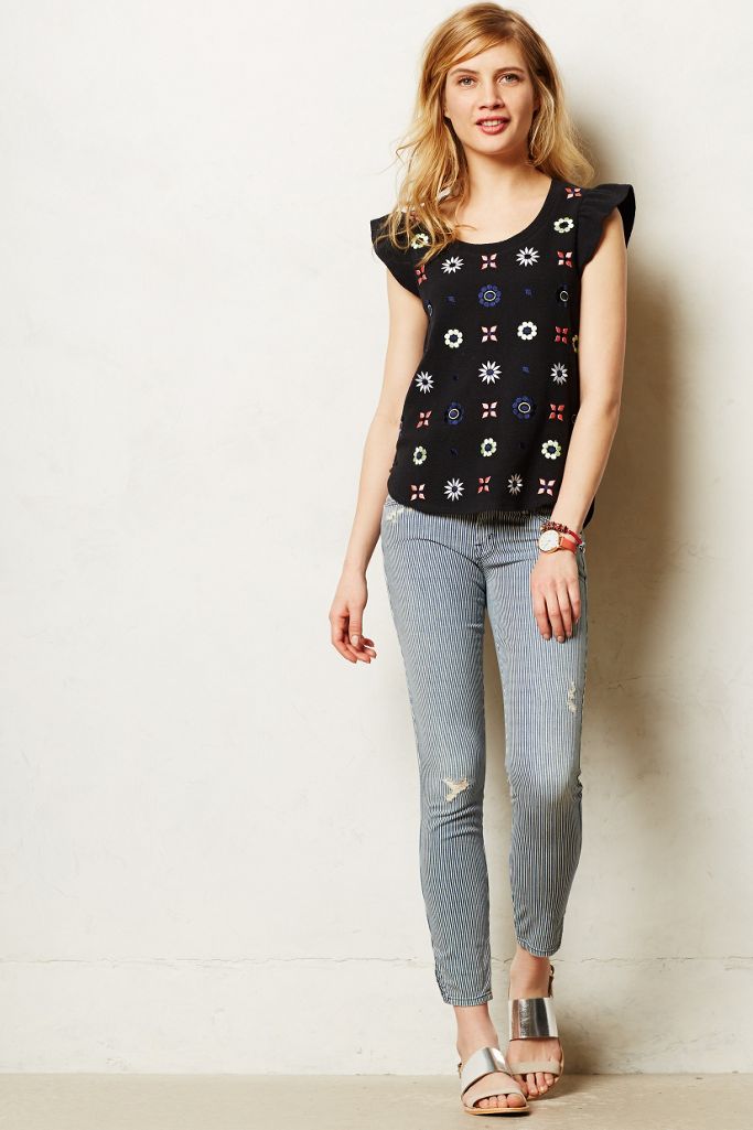 Mother Vamp Ankle-Slit Skinny Jeans | Anthropologie