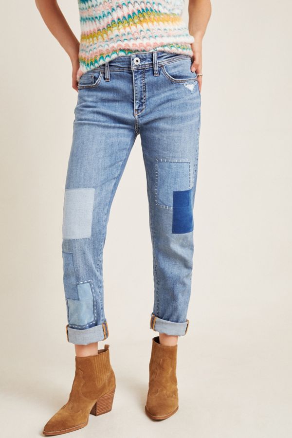 Slim Boyfriend-Patchwork Jeans | Anthropologie UK