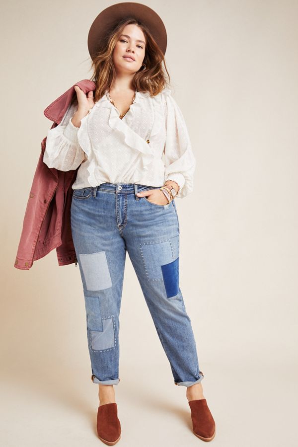 Slim Boyfriend-Patchwork Jeans | Anthropologie UK
