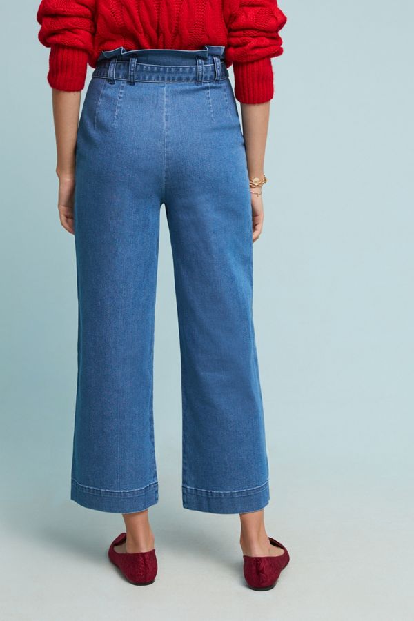 Pilcro Ultra High-Rise Belted Wide-Leg Jeans | Anthropologie