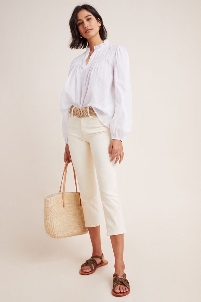 EDWIN Bree High-Rise Cropped Straight Jeans | Anthropologie