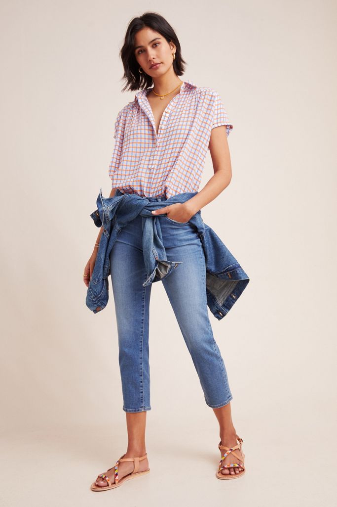 EDWIN Bree High-Rise Cropped Straight Jeans | Anthropologie