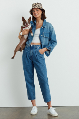 EDWIN Blake Ultra High-Rise Pleated Slim Jeans | Anthropologie