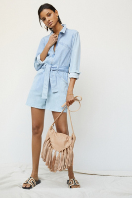 Paige Puff-Sleeved Romper | Anthropologie