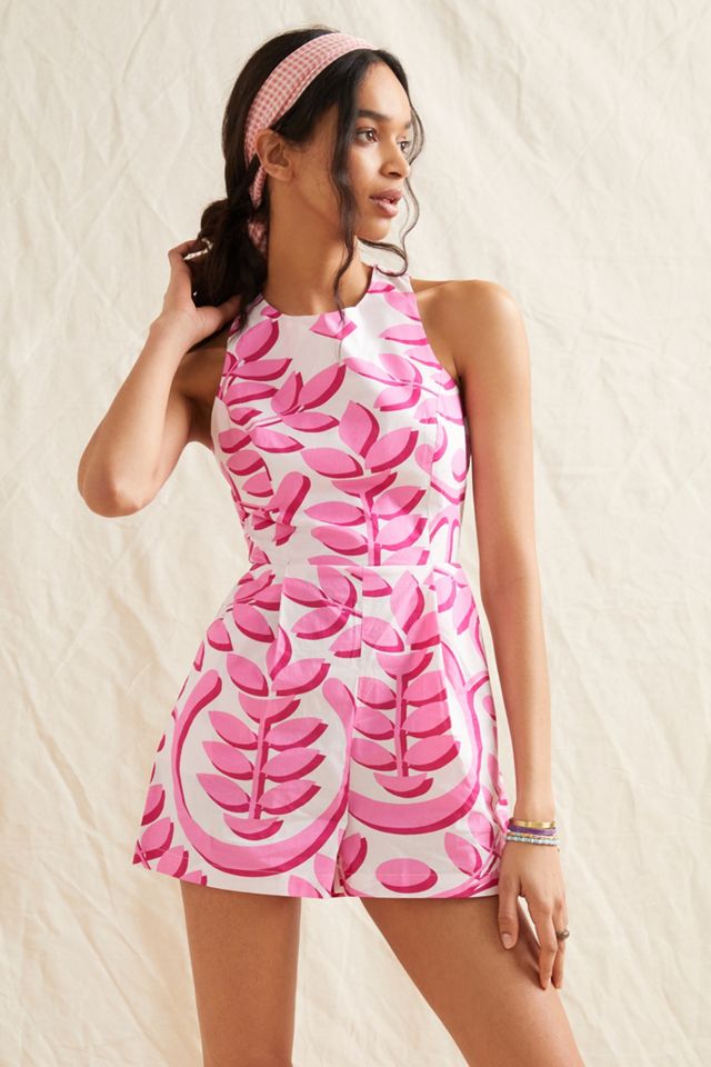 Pleated Cut-Out Romper | Anthropologie