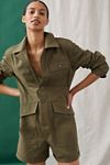 Olive Utility Romper | Anthropologie