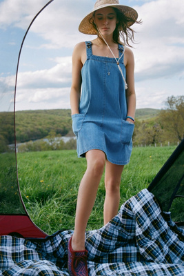 Patch-Pocket Denim Mini Dress | Anthropologie