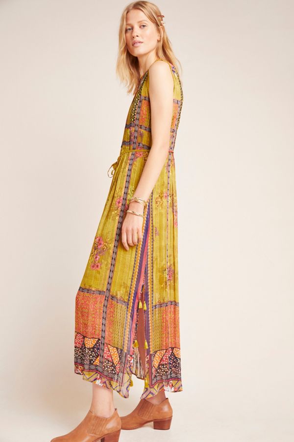 Citron Embroidered Maxi Dress | Anthropologie UK