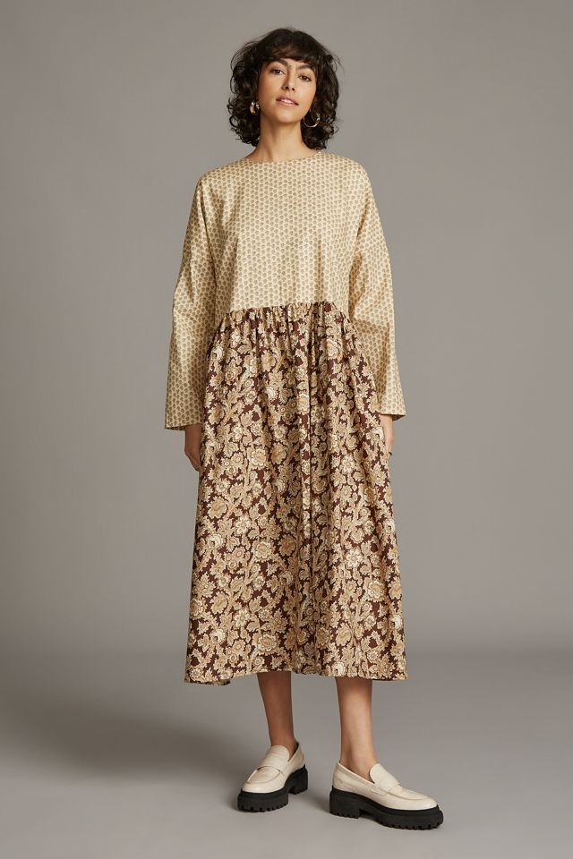 Kate Sheridan Mixed-Print Midi Dress | Anthropologie UK