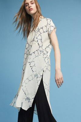 Dyed Diamond Silk Tunic | Anthropologie
