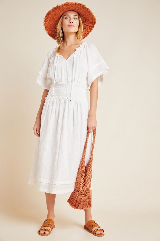 Helen Ruffled Midi Dress | Anthropologie