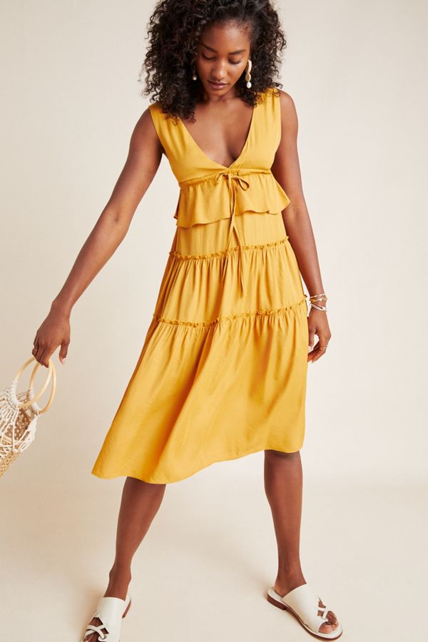 Demeter Tiered Midi Dress | Anthropologie