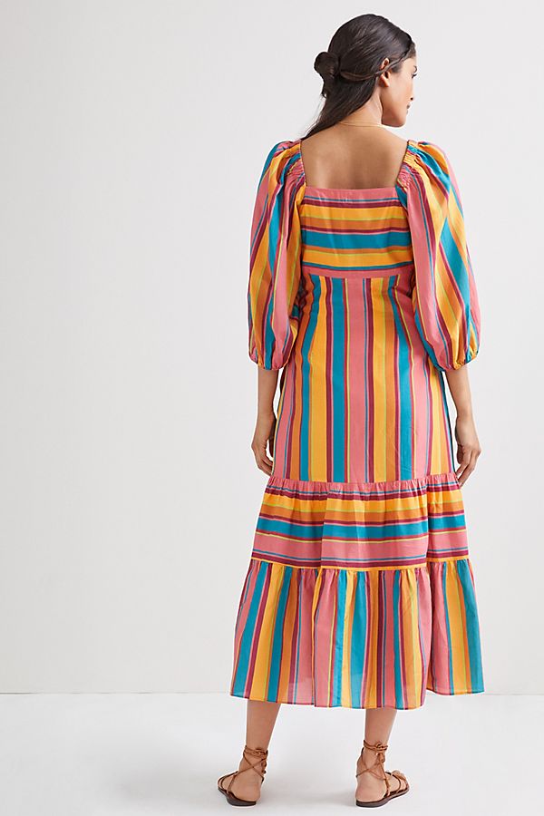 Farm Rio Rainbow Stripe Midi Dress | Anthropologie UK Farm Rio Rainbow Stripe Midi Dress | Anthropologie UK