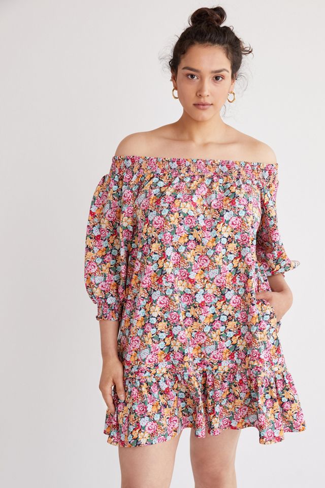 Flounced Off-The-Shoulder Mini Dress | Anthropologie
