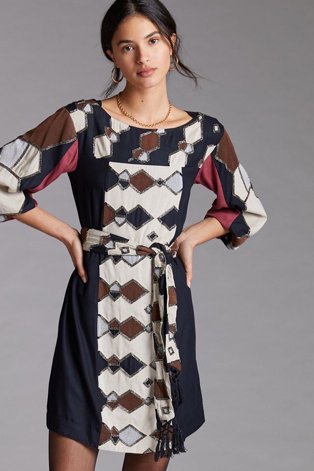 Beaded Shift Mini Dress | Anthropologie
