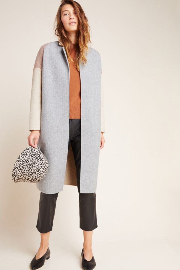 Soren Colorblocked Wool Coat | Anthropologie