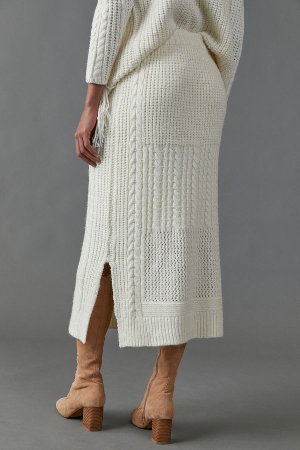 Line & Dot Mara Cable-Knit Midi Skirt | Anthropologie UK