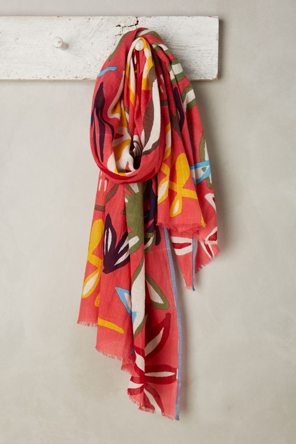 Abstract Floral Scarf | Anthropologie