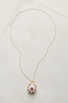 Ruby Padlock Necklace | Anthropologie