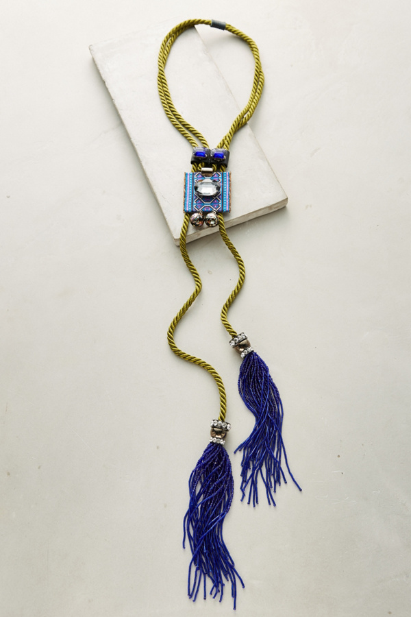 Moss Rope Bolo Necklace | Anthropologie