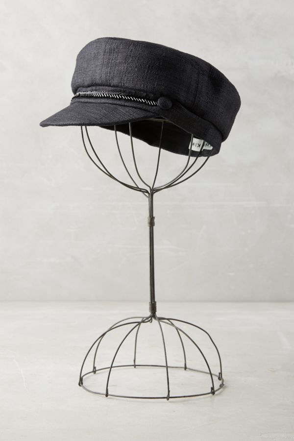 Elyse Black Linen Cap | Anthropologie
