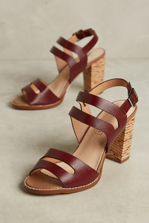 Vanessa Wu Plum Block Heel Sandals | Anthropologie