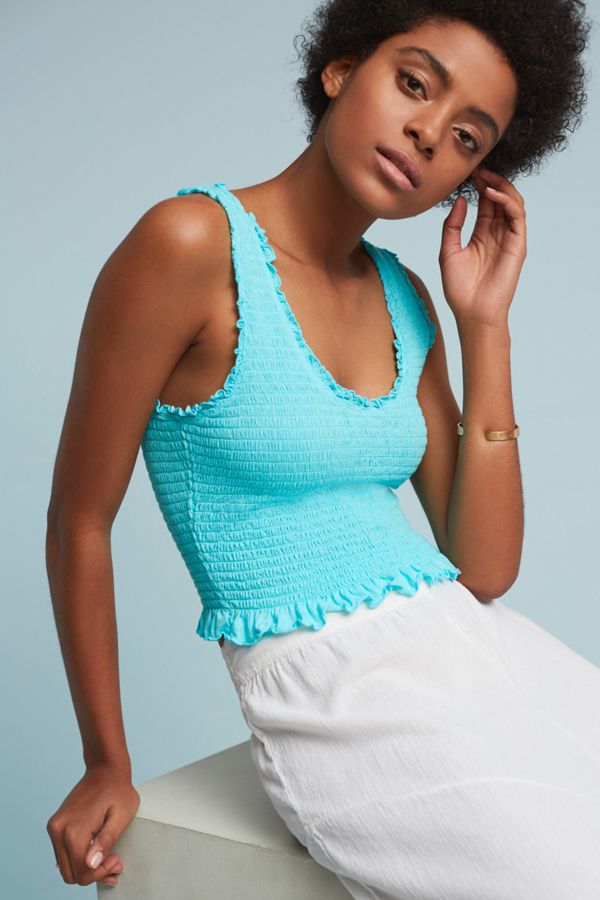 Ruffled Crop Tank | Anthropologie