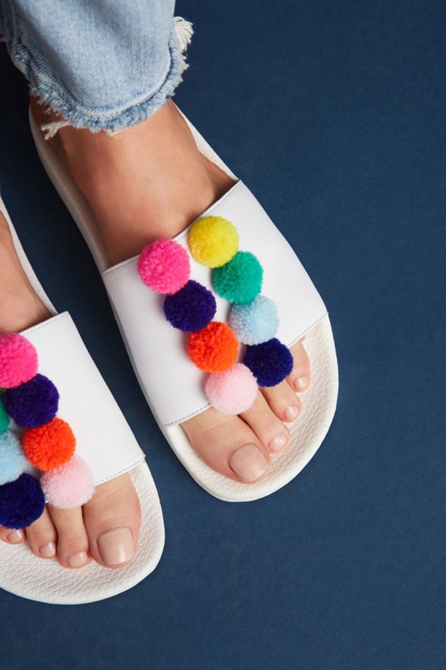 South Parade Pom Pom Pool Slides | Anthropologie