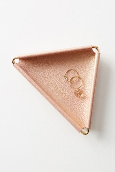 Leather Triangle Trinket Dish | Anthropologie