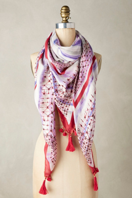 Tasseled Tie-Dye Square Scarf | Anthropologie