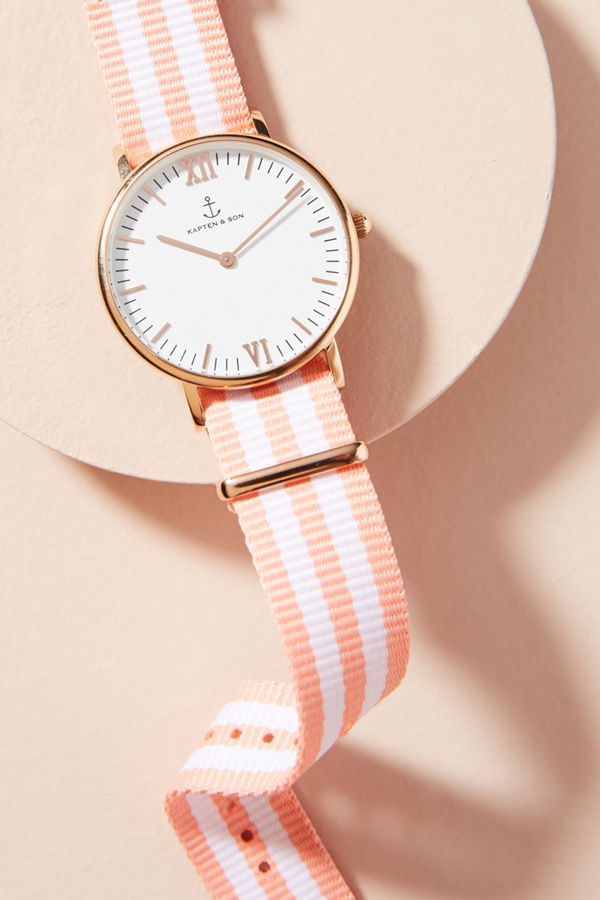 Peach Striped Watch | Anthropologie