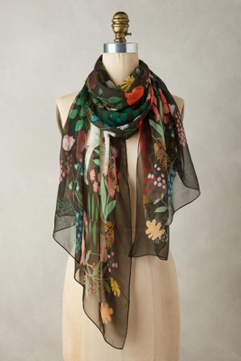 Little Red Silk Scarf | Anthropologie