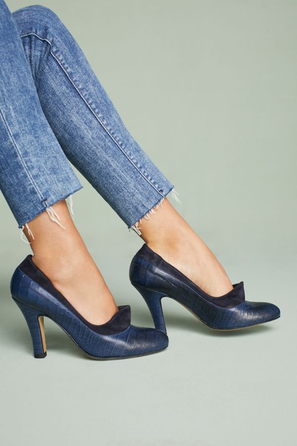 Lenora Trimmed Dora Heels | Anthropologie