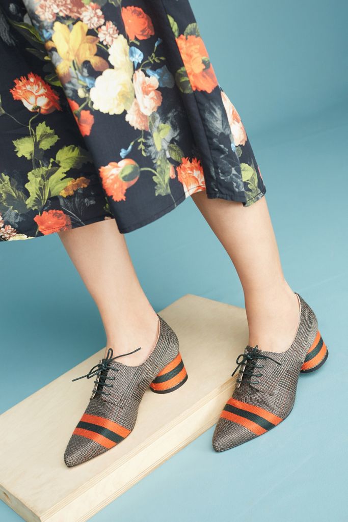 Lenora Olga Striped Oxford Heels | Anthropologie