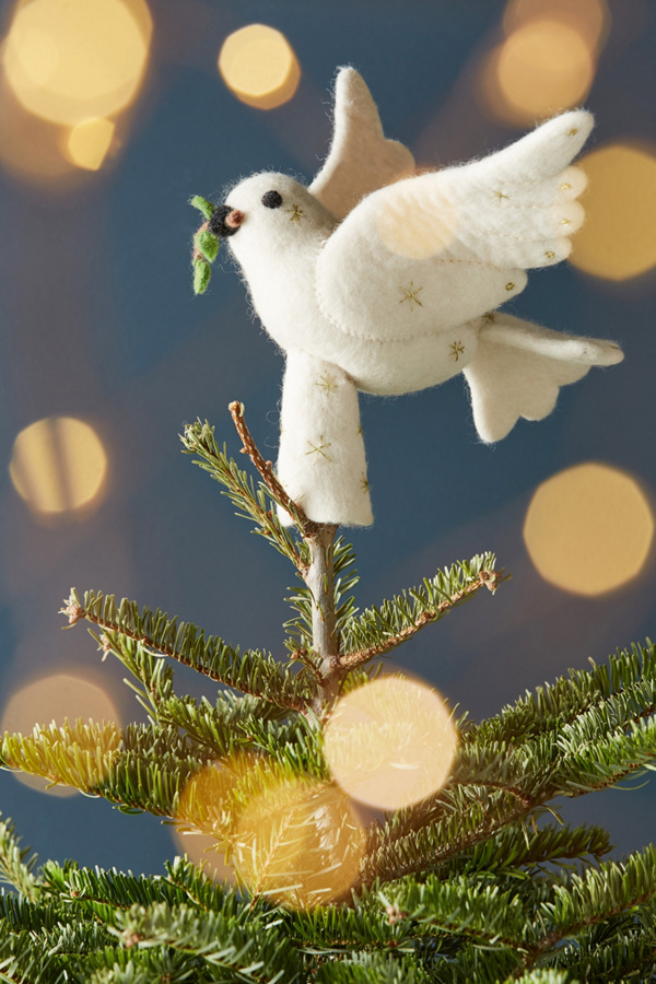 Felted Dove Tree Topper | Anthropologie