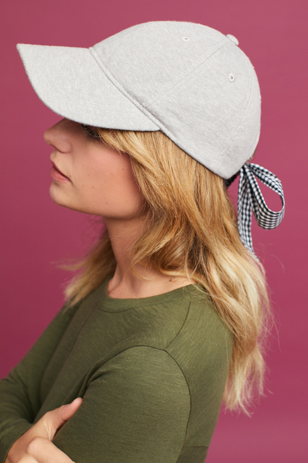 Gingham Tie-Back Baseball Cap | Anthropologie