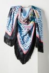 Silk Swan Fringed Scarf | Anthropologie