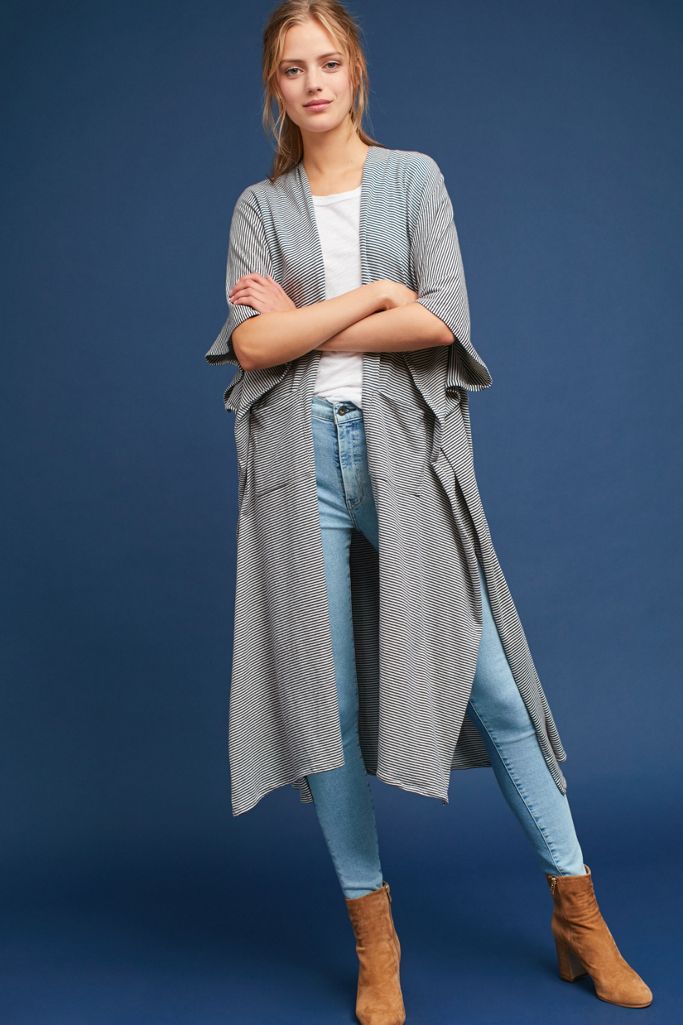 Micro-Striped Kimono | Anthropologie