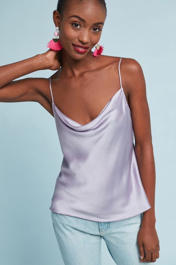 Floreat Draped Front Silk Cami | Anthropologie