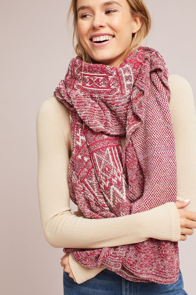 Cecilia Prado Susie Ruffled Metallic Scarf | Anthropologie