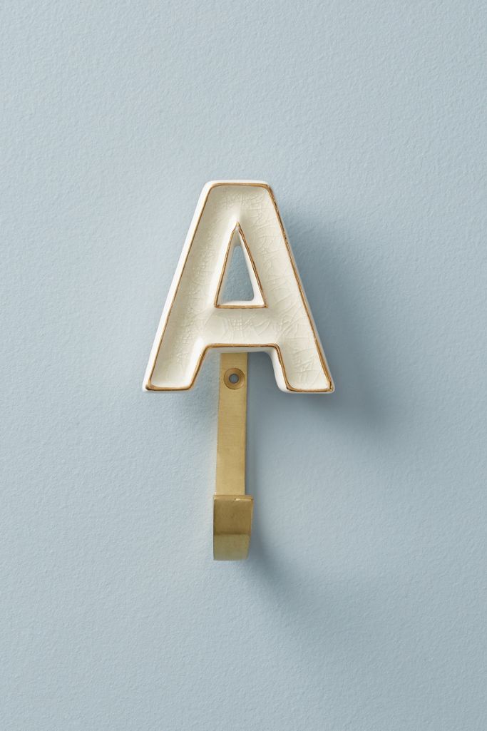 Ceramic Monogram Hook | Anthropologie