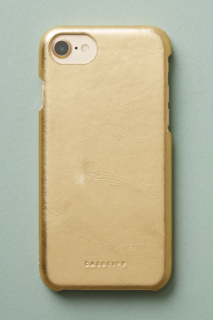 Casetify Gold Leather iPhone Case | Anthropologie