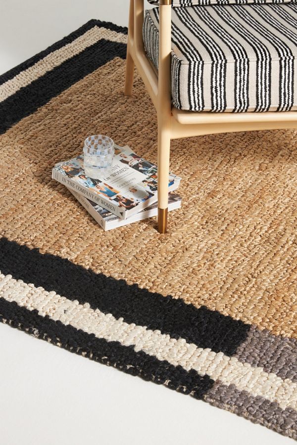 Handwoven Bordered Jute Rug | Anthropologie UK