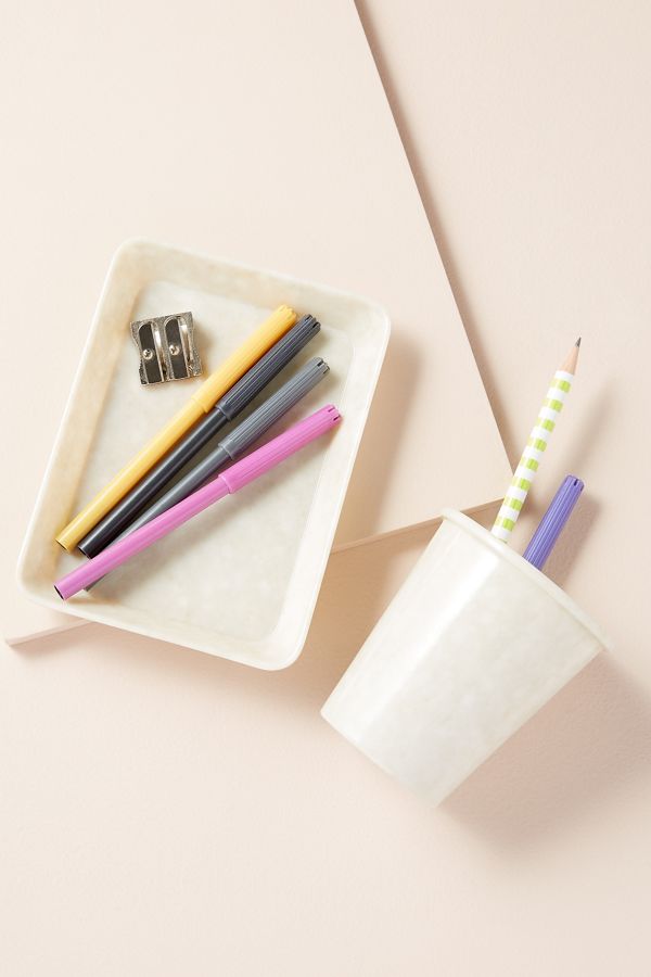 Marble-Effect Mini Desk Tray | Anthropologie UK