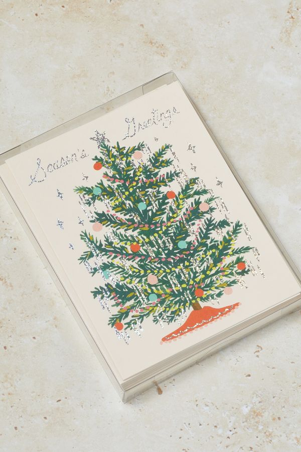 Set of 8 Rifle Paper Co. Christmas Tree Cards | Anthropologie UK