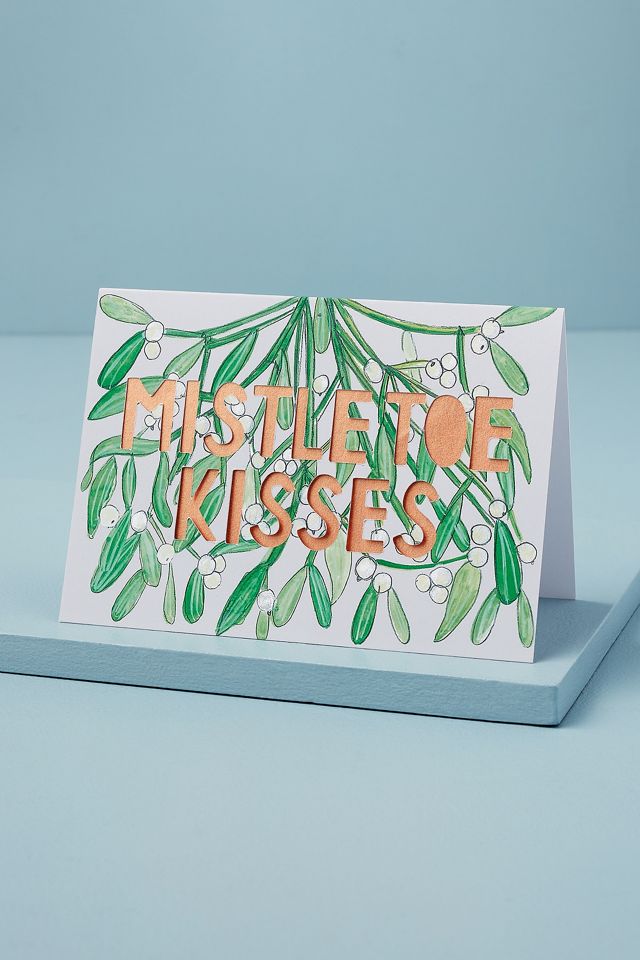 Miss Bespoke Papercuts Mistletoe Kisses Card | Anthropologie UK