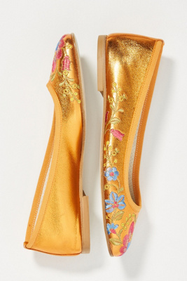 Embroidered Ballet Flats | Anthropologie