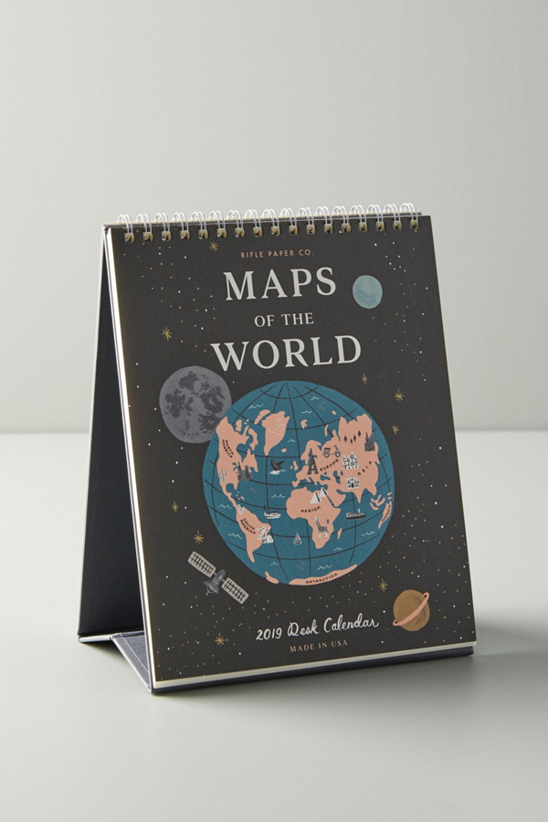 Rifle Paper Co. Maps Desk Calendar | Anthropologie