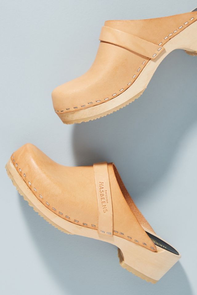 Swedish Hasbeens Leather Clogs | Anthropologie