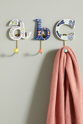 Handpainted Monogram Hook | Anthropologie